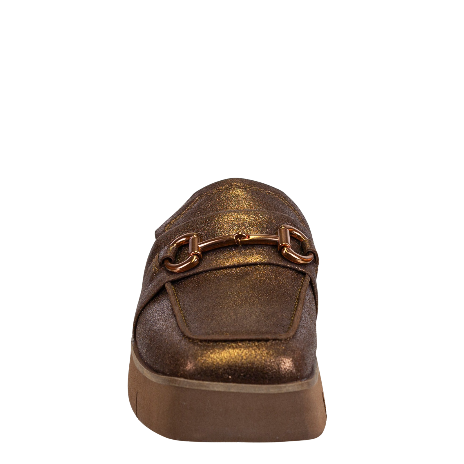 Elect in Dark Bronze Platform Mules | Women's Shoes by NAKED FEET ...