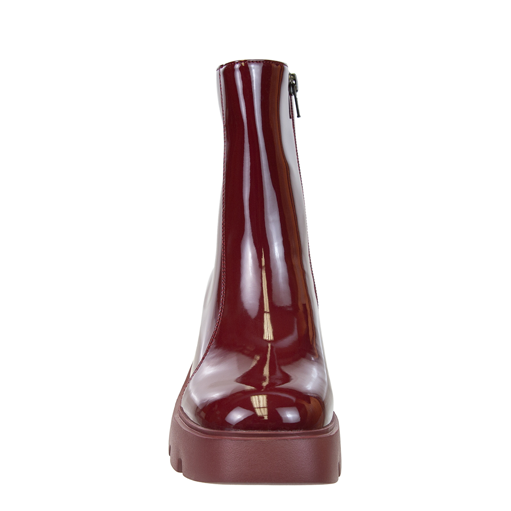 XENUS in DEEP RED Platform Ankle Boots – Nakedfeet Shoes