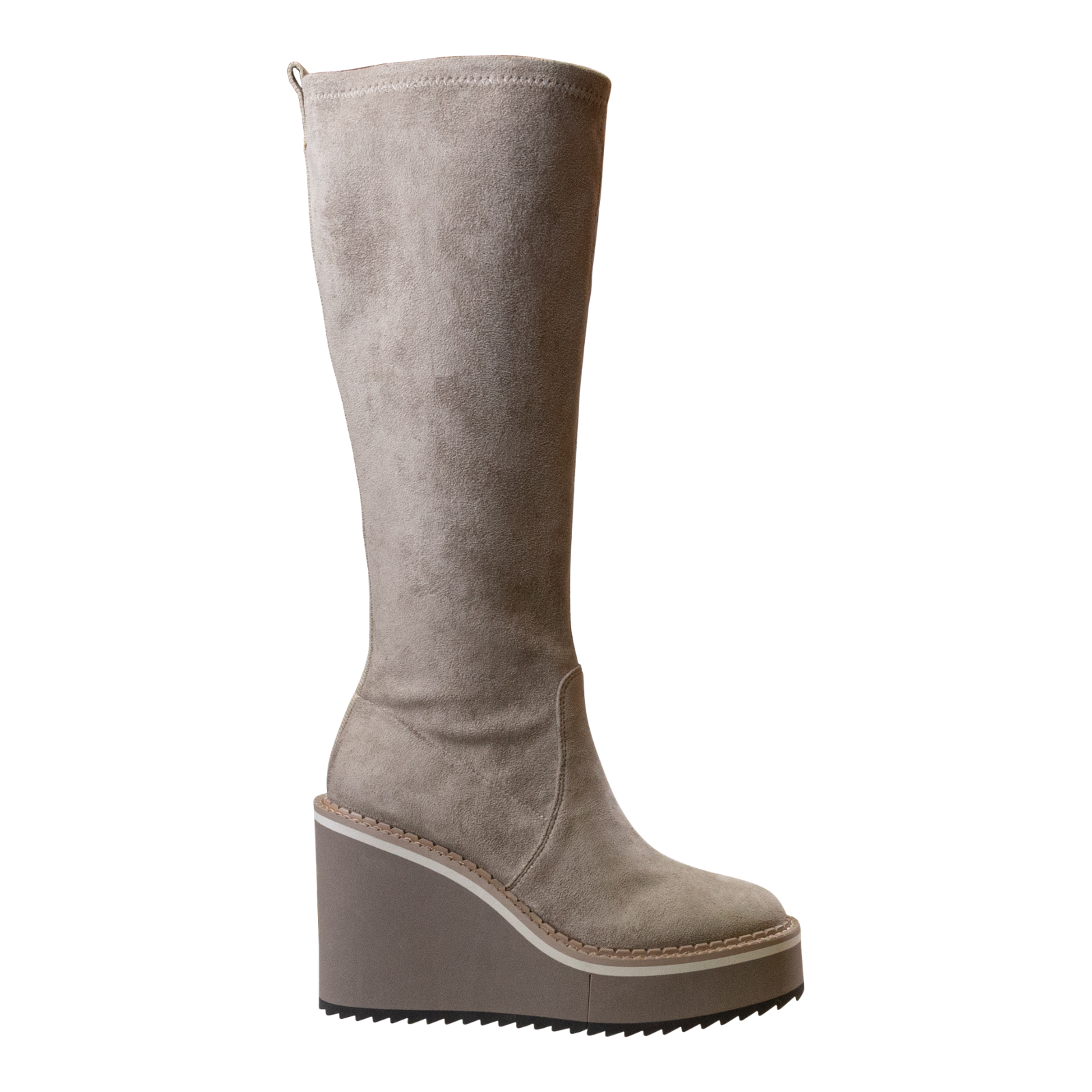 APEX in GREIGE Wedge Knee High Boots – Nakedfeet Shoes