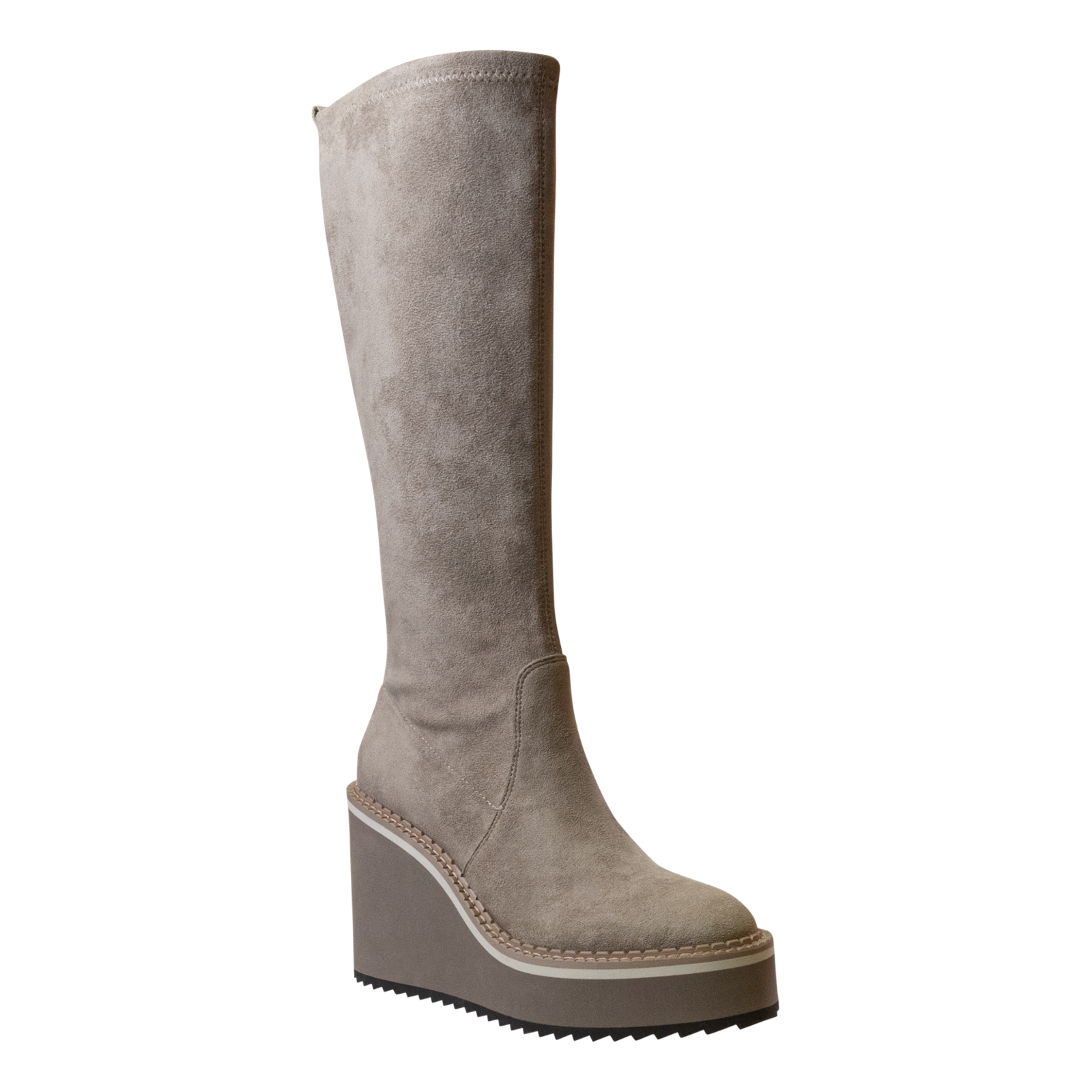 APEX in GREIGE Wedge Knee High Boots – Nakedfeet Shoes